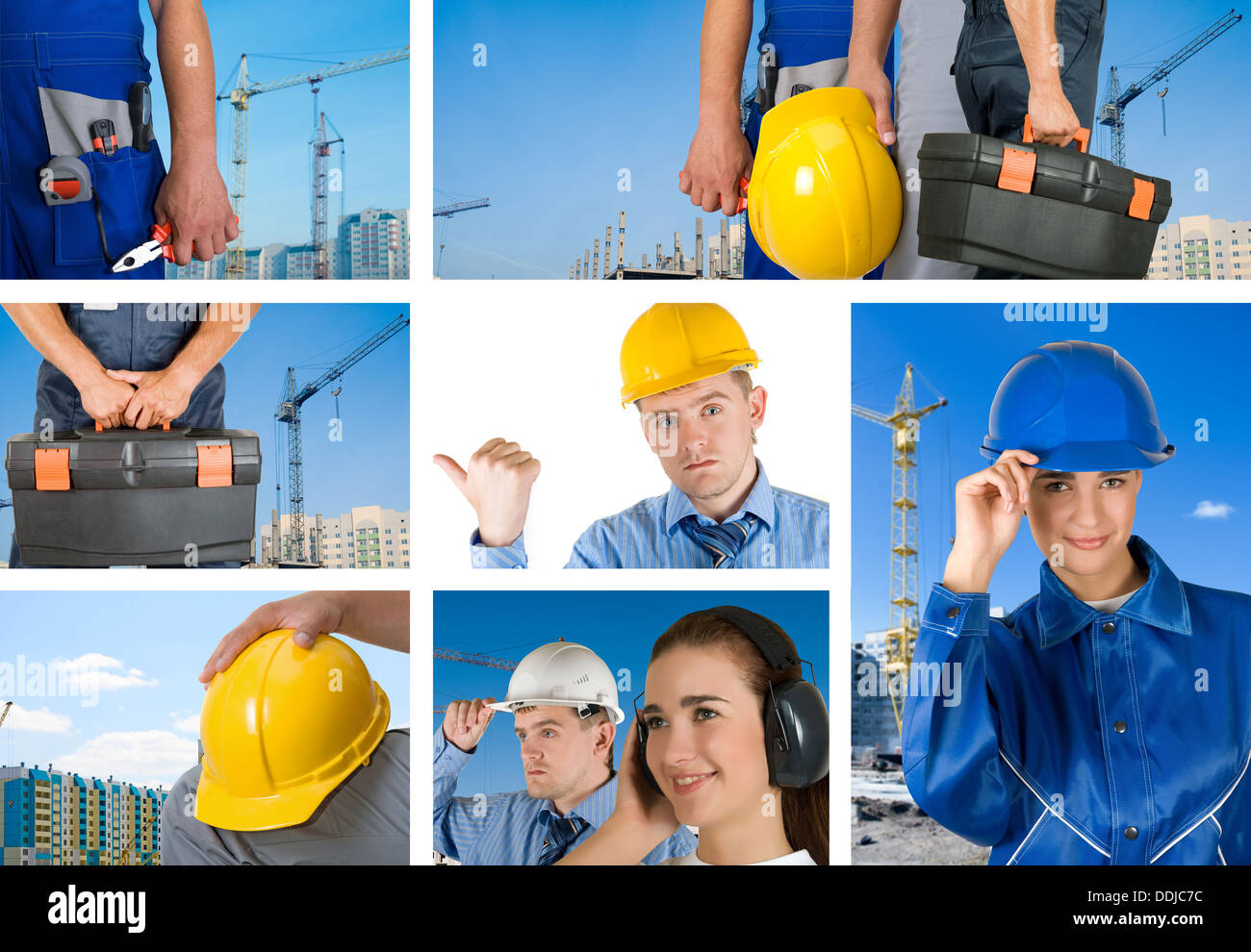 Collage of construction workers hi-res stock photography and images - Alamy