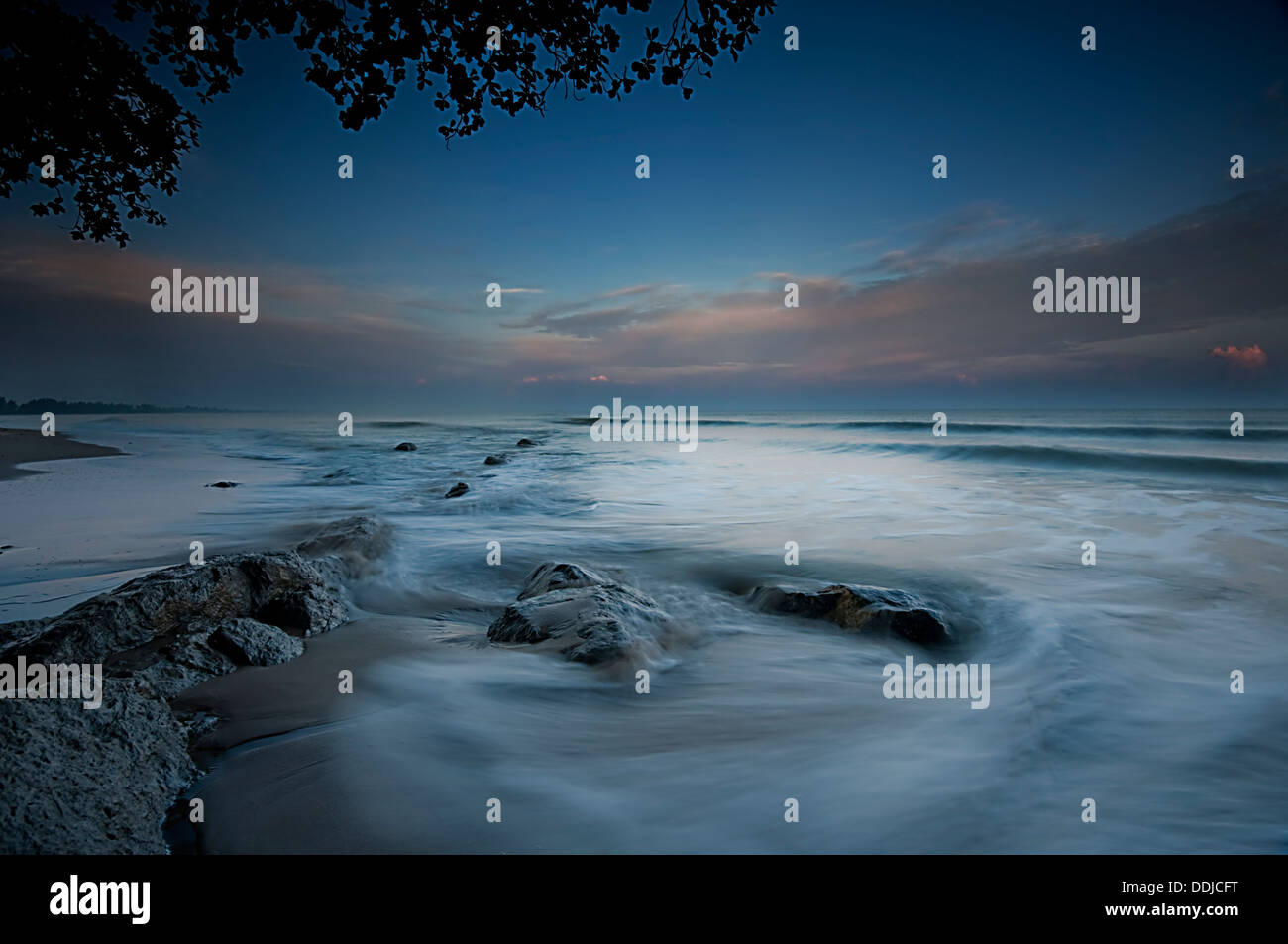 Sunrise at the Bekenu Beach Miri Stock Photo - Alamy