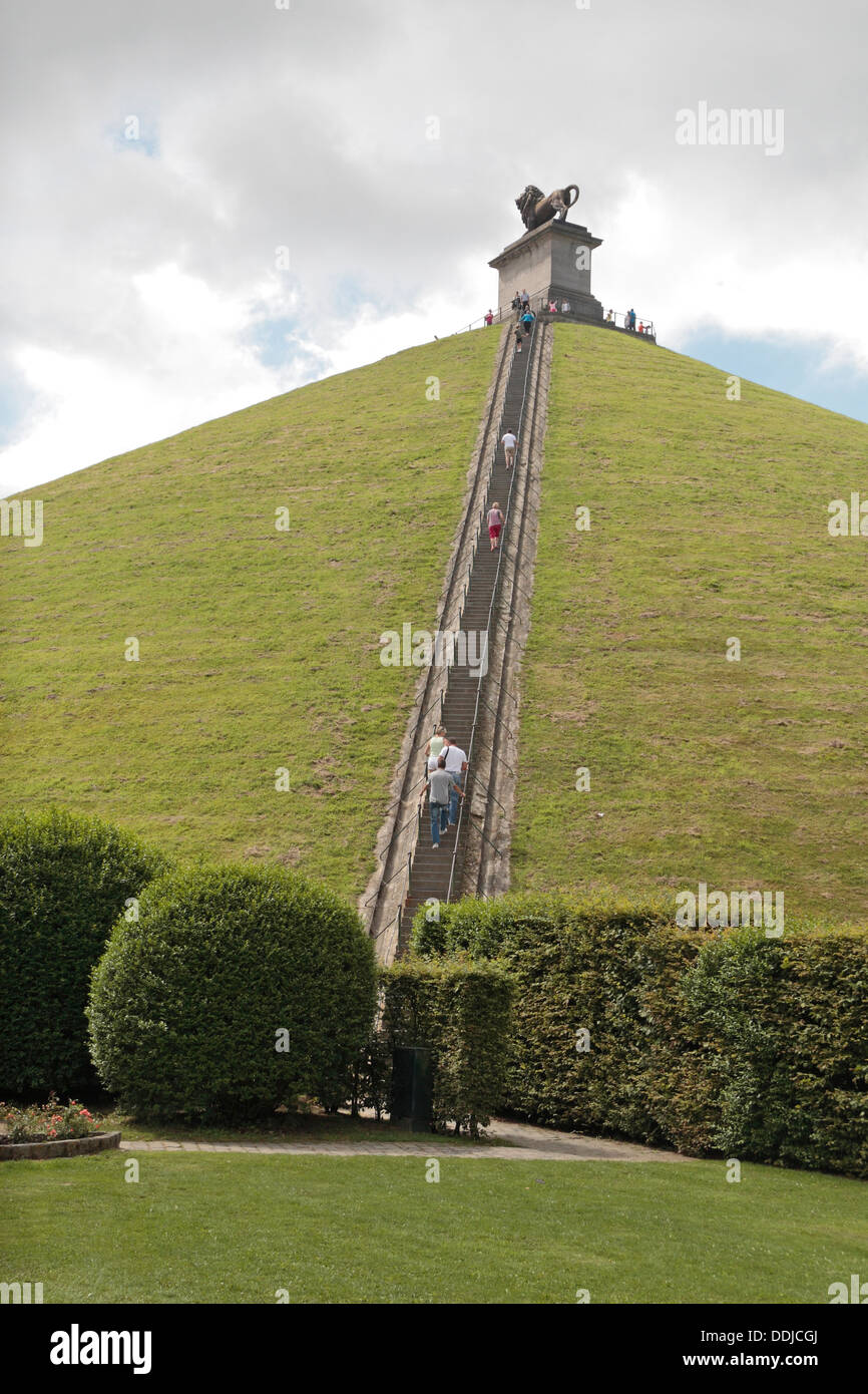 The steps on the Butte du Lion (or 'Lion's mound') on the Waterloo ...