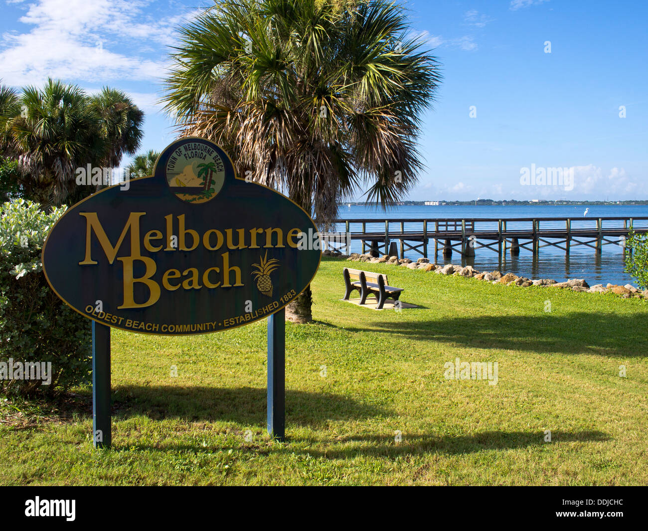 Florida melbourne beach pier fishing hi-res stock photography and ...
