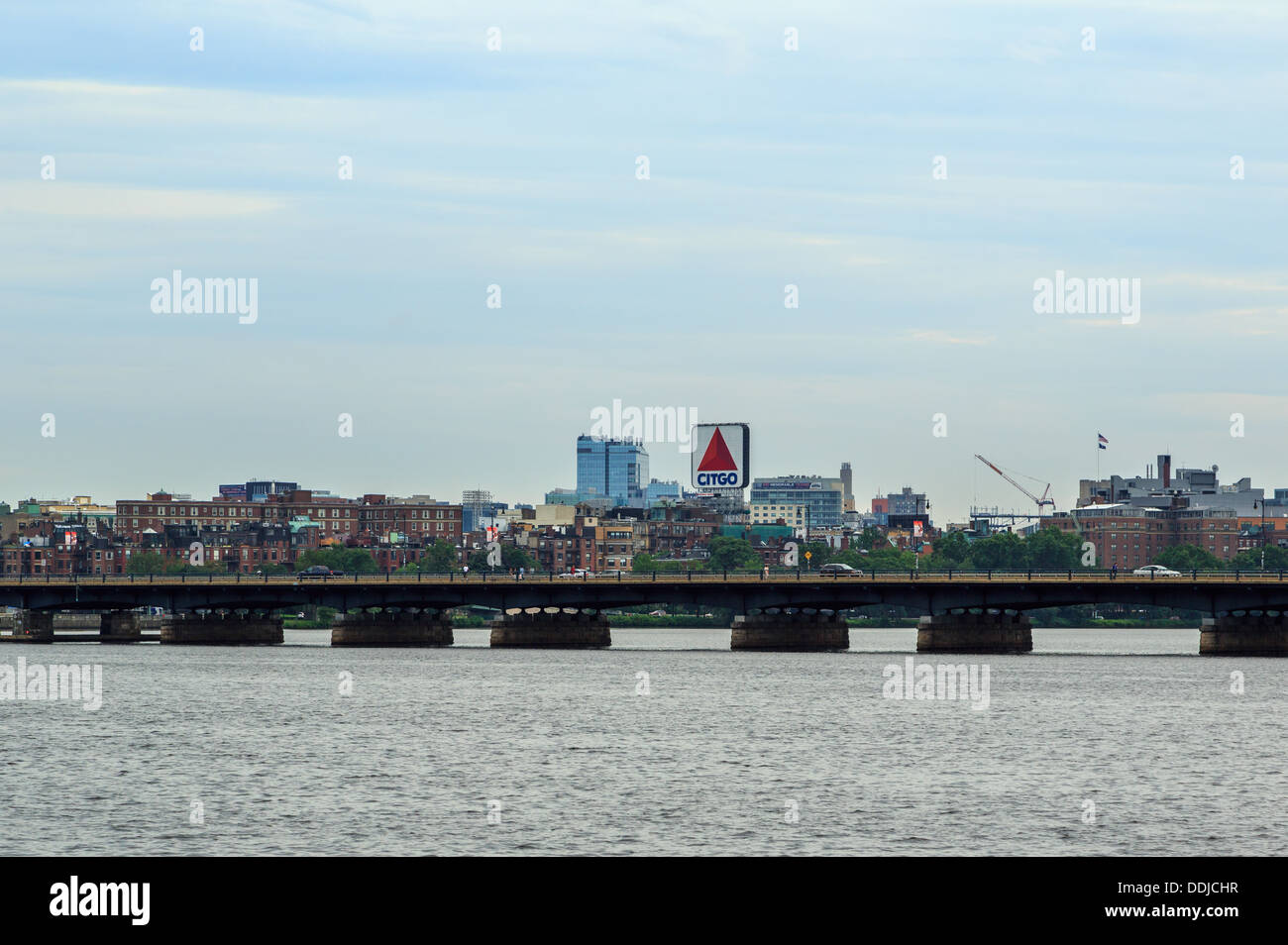 A photograph of the iconic Citgo sign in Boston with the Charles river ...
