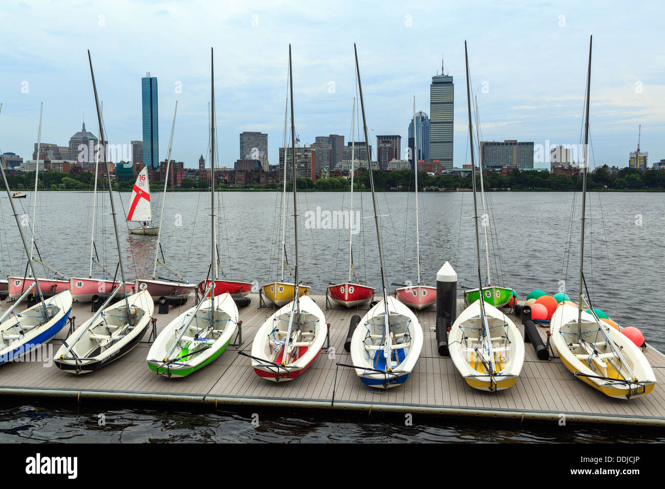 A photograph of the sailing center at MIT in Boston. This is one way ...