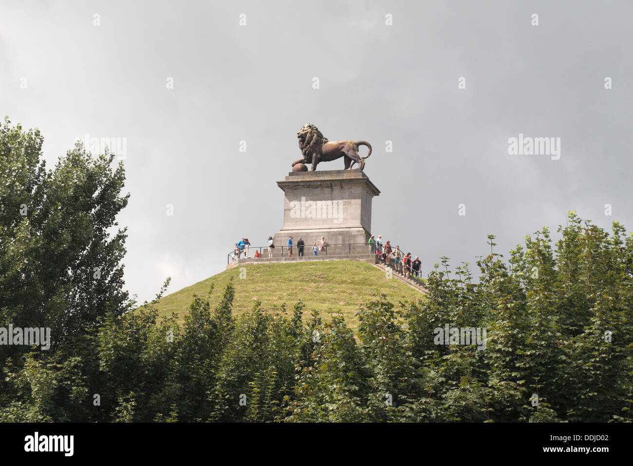 The Butte du Lion (or 'Lion's mound') on the Waterloo battlefield ...