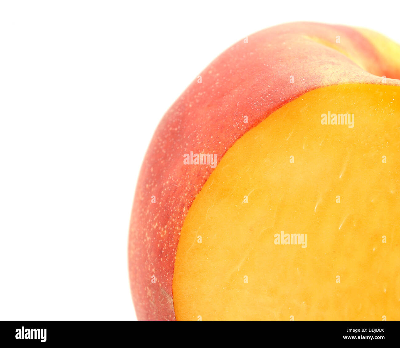 The cut peach on a white background Stock Photo - Alamy
