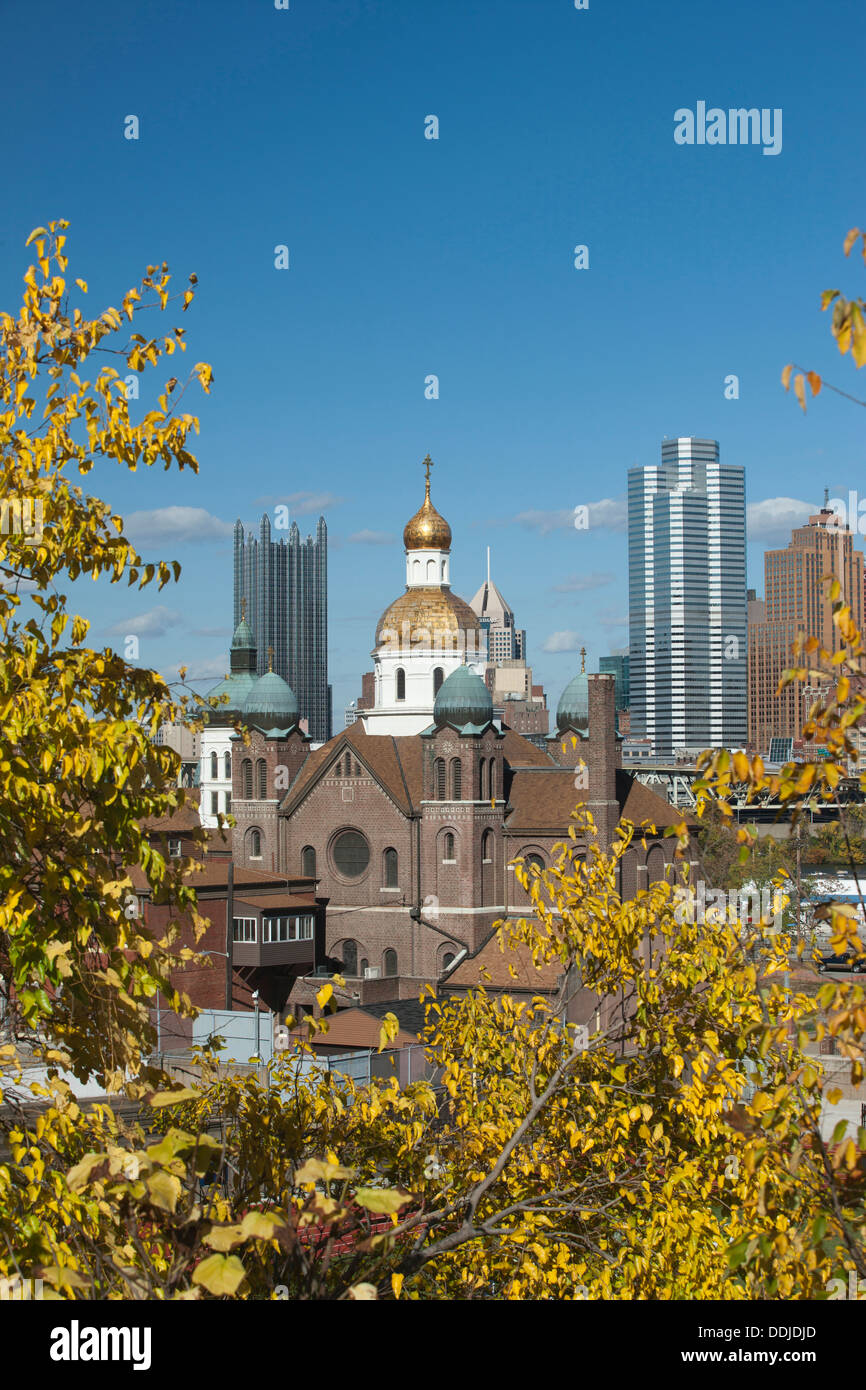 SAINT JOHN THE BAPTIST UKRAINIAN CHURCH SOUTH SIDE PITTSBURGH SKYLINE ...