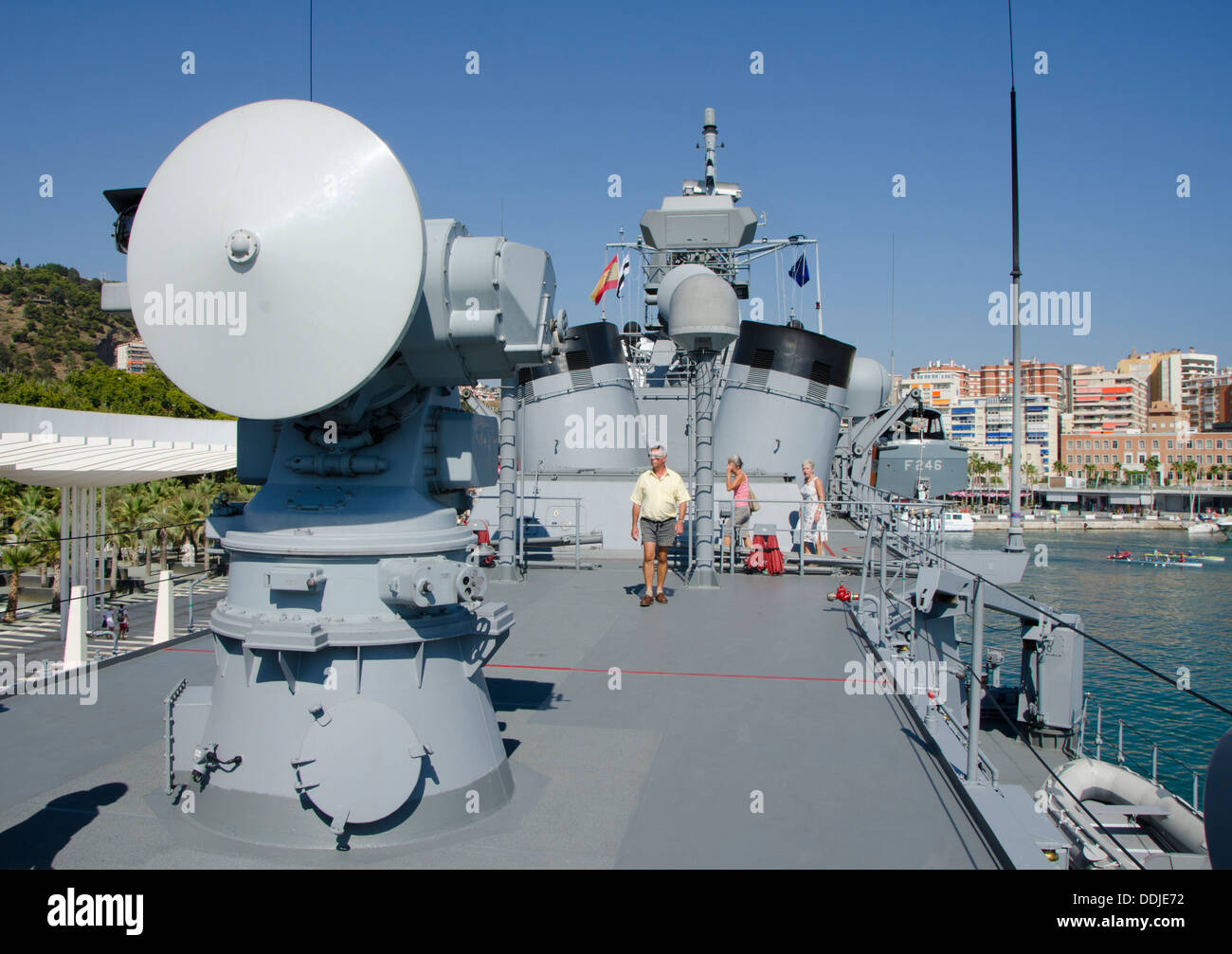 Deck of turkish navy vessel Salih Reis with radar in front in in the ...