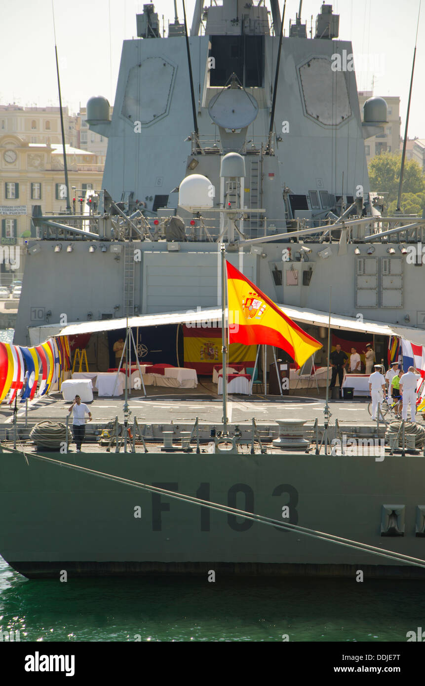 Spanish frigate F103 BLAS DE LEZO of the Nato in the port of Malaga in ...