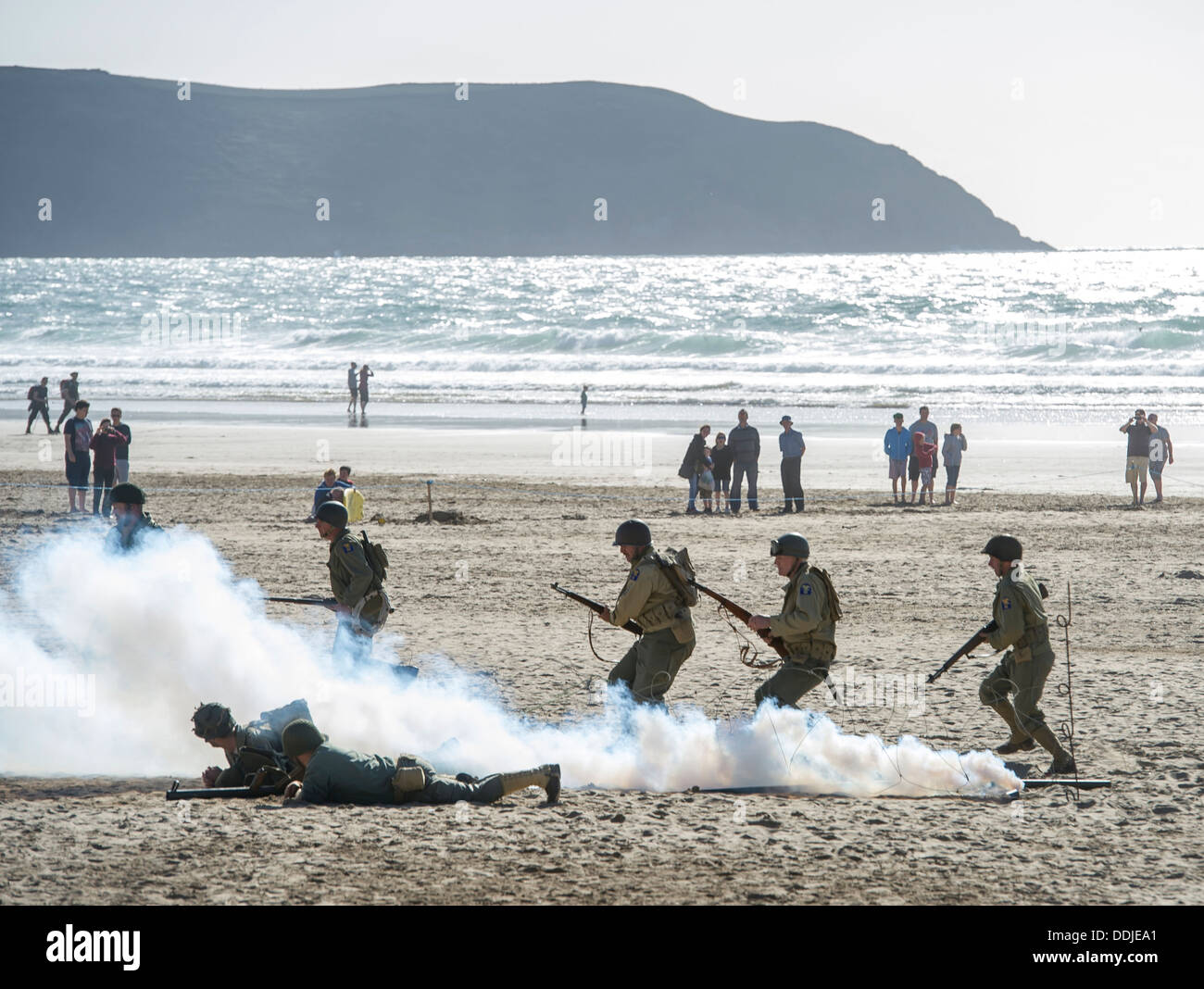 GI soldier actors in action for 70th anniversary of the D-Day U.S. Army ...