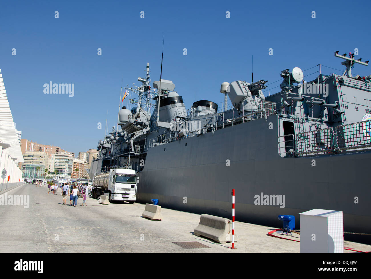 Turkish frigate F246 SALIHREIS in the port of Malaga, Spain. supplied ...