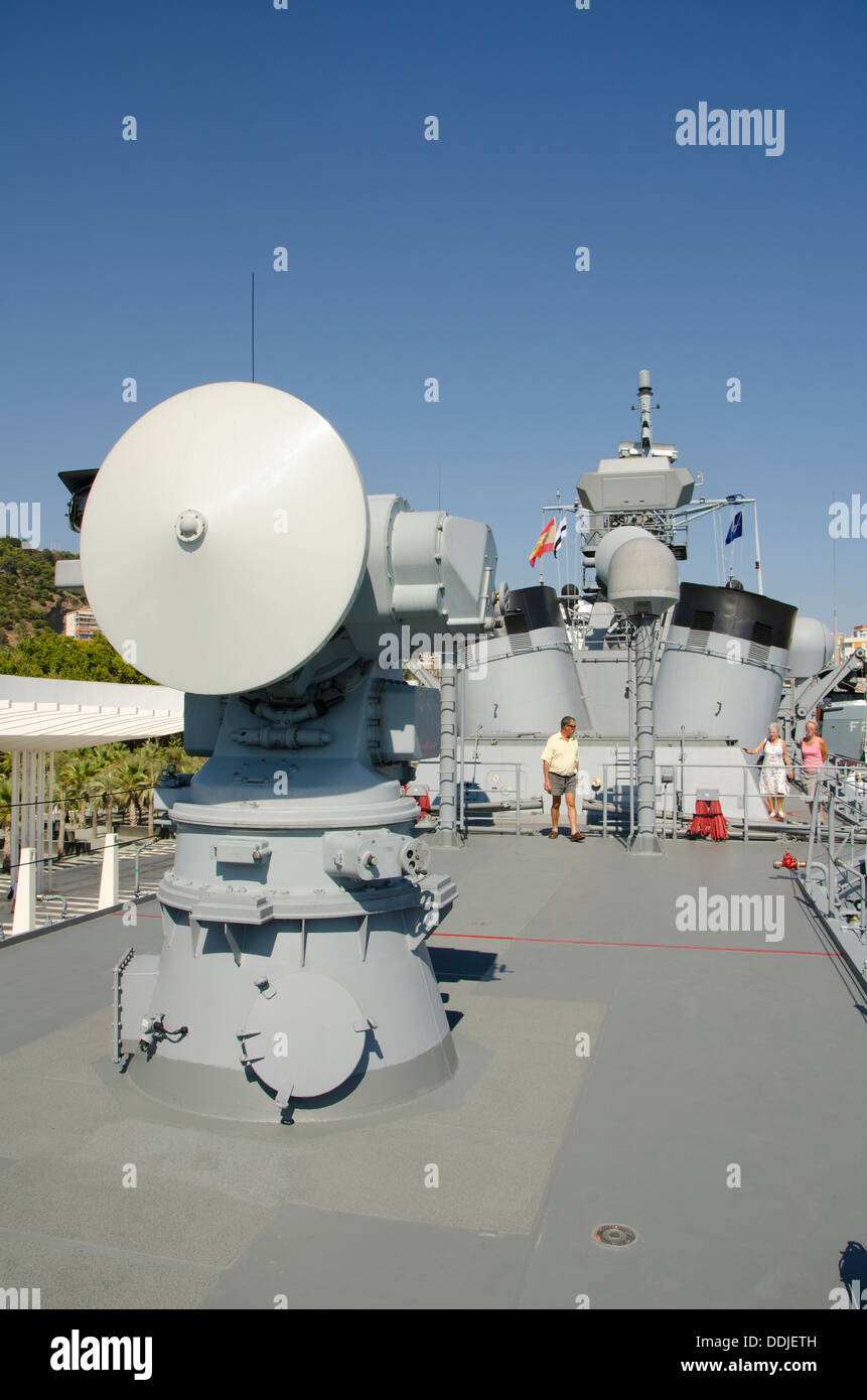 Deck of turkish navy vessel Salih Reis with radar in front in in the ...