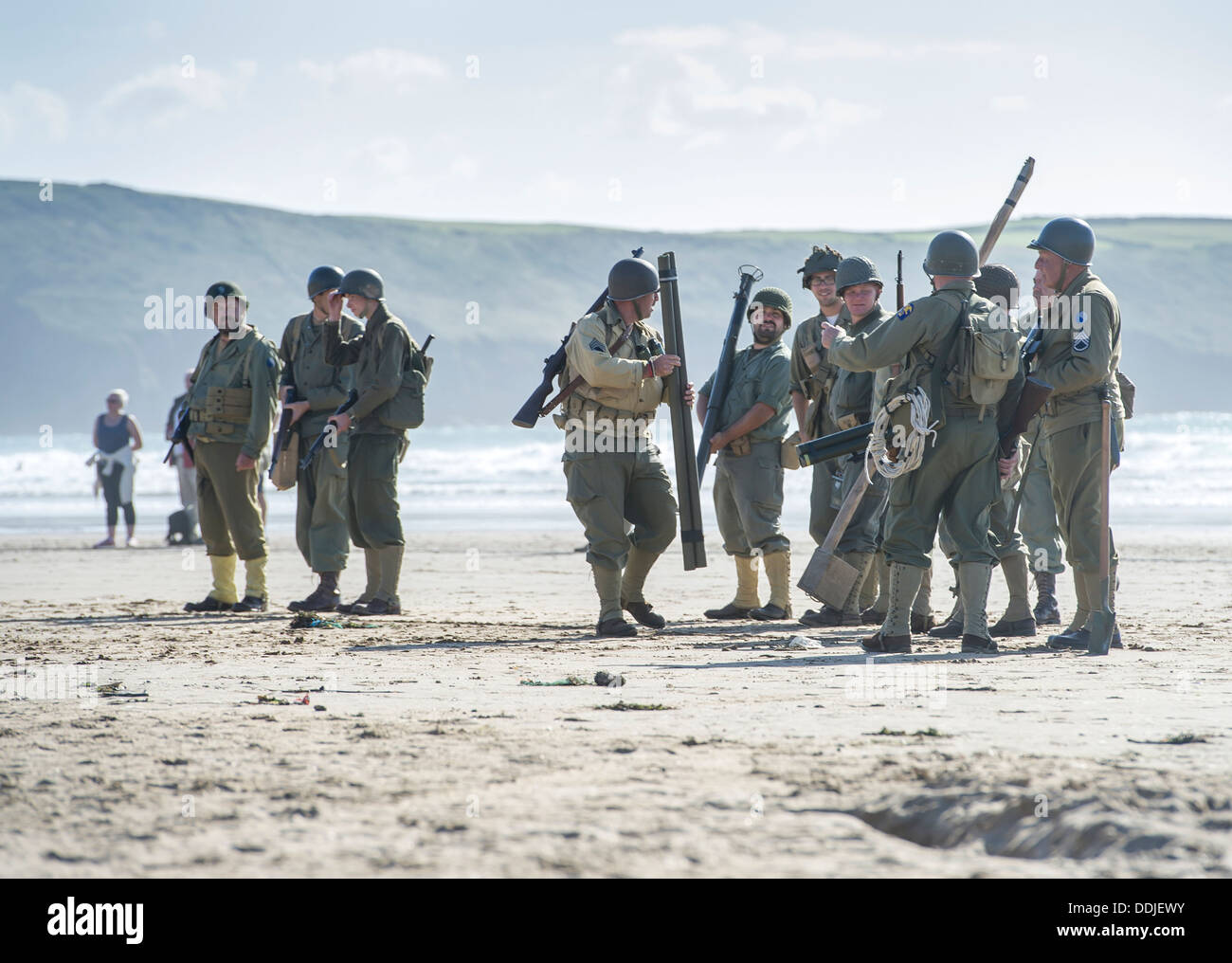 GI soldier actors in action for 70th anniversary of the D-Day U.S. Army ...