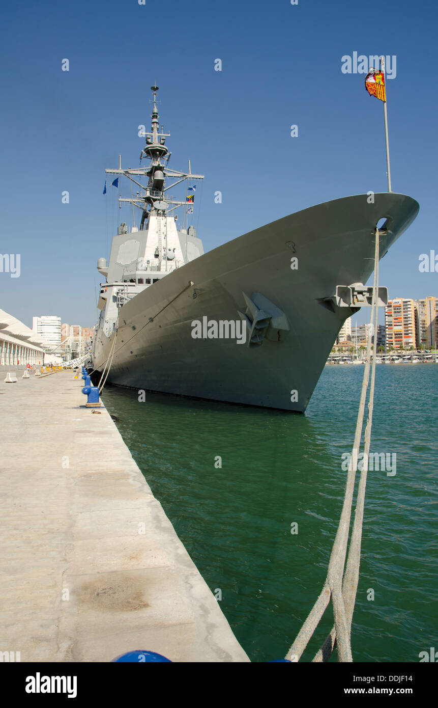 Spanish frigate F103 BLAS DE LEZO of the Nato in the port of Malaga in ...