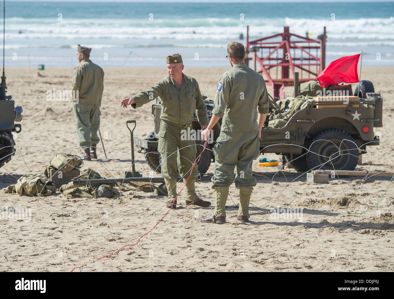 laying beach defenses at the 70th anniversary of the D-Day U.S. Army ...