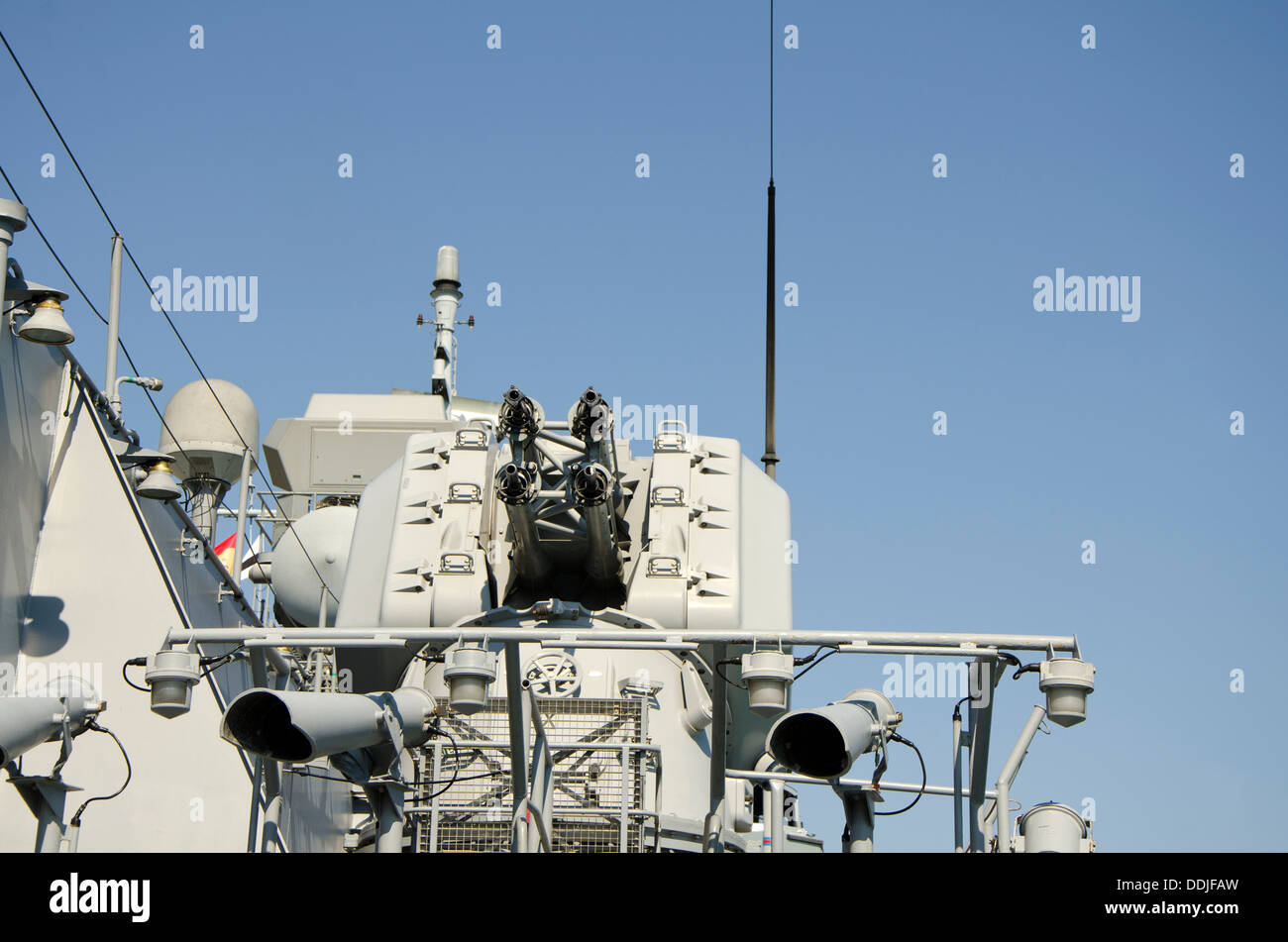 25mm automatic guns on a turkish navy vessel in Malaga, Costa del Sol ...