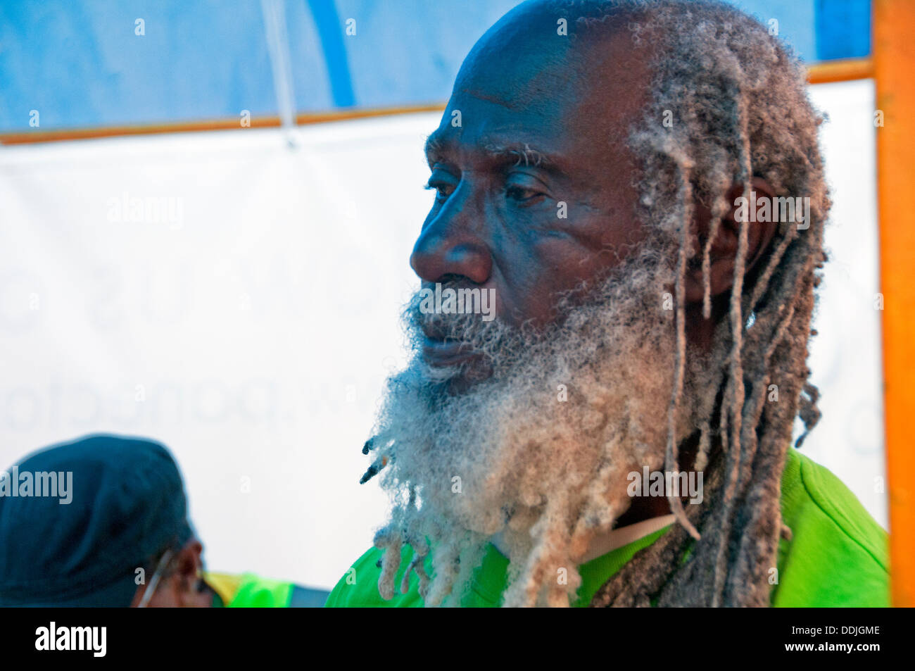 Elderly west Indian man with dreadlocks West London Stock Photo - Alamy