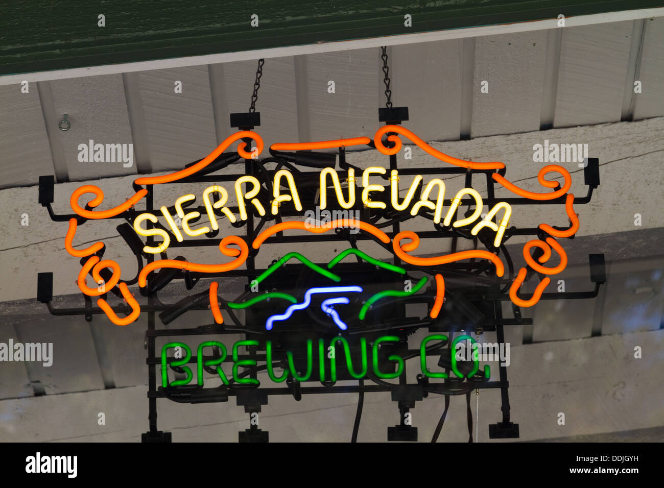 Neon sign advertising Sierra Nevada Brewing Co Stock Photo - Alamy