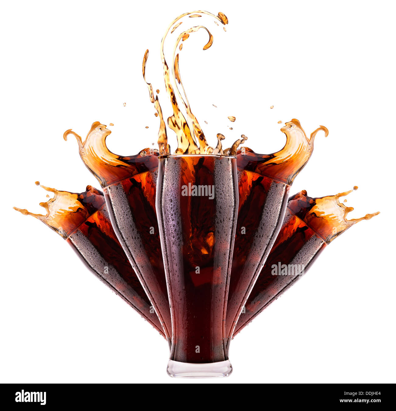 Fresh cola drink background with splash isolated on a white Stock Photo ...
