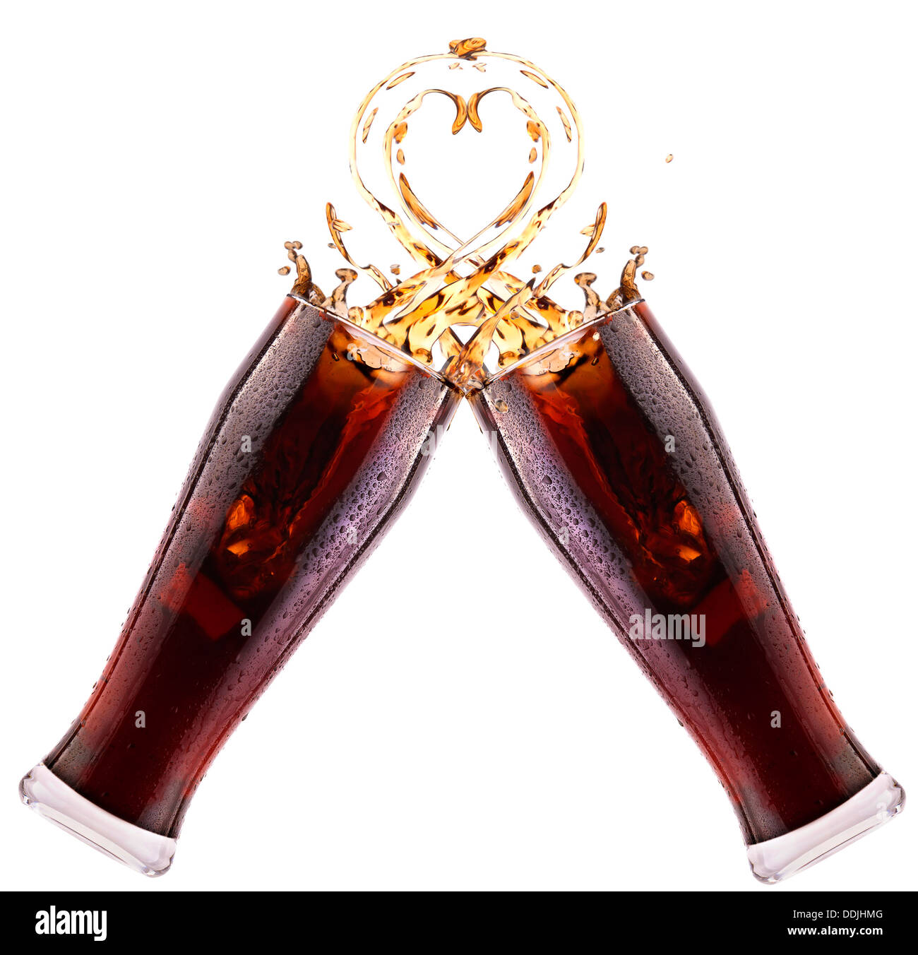 love coke with splash concept isolated on a white background Stock ...