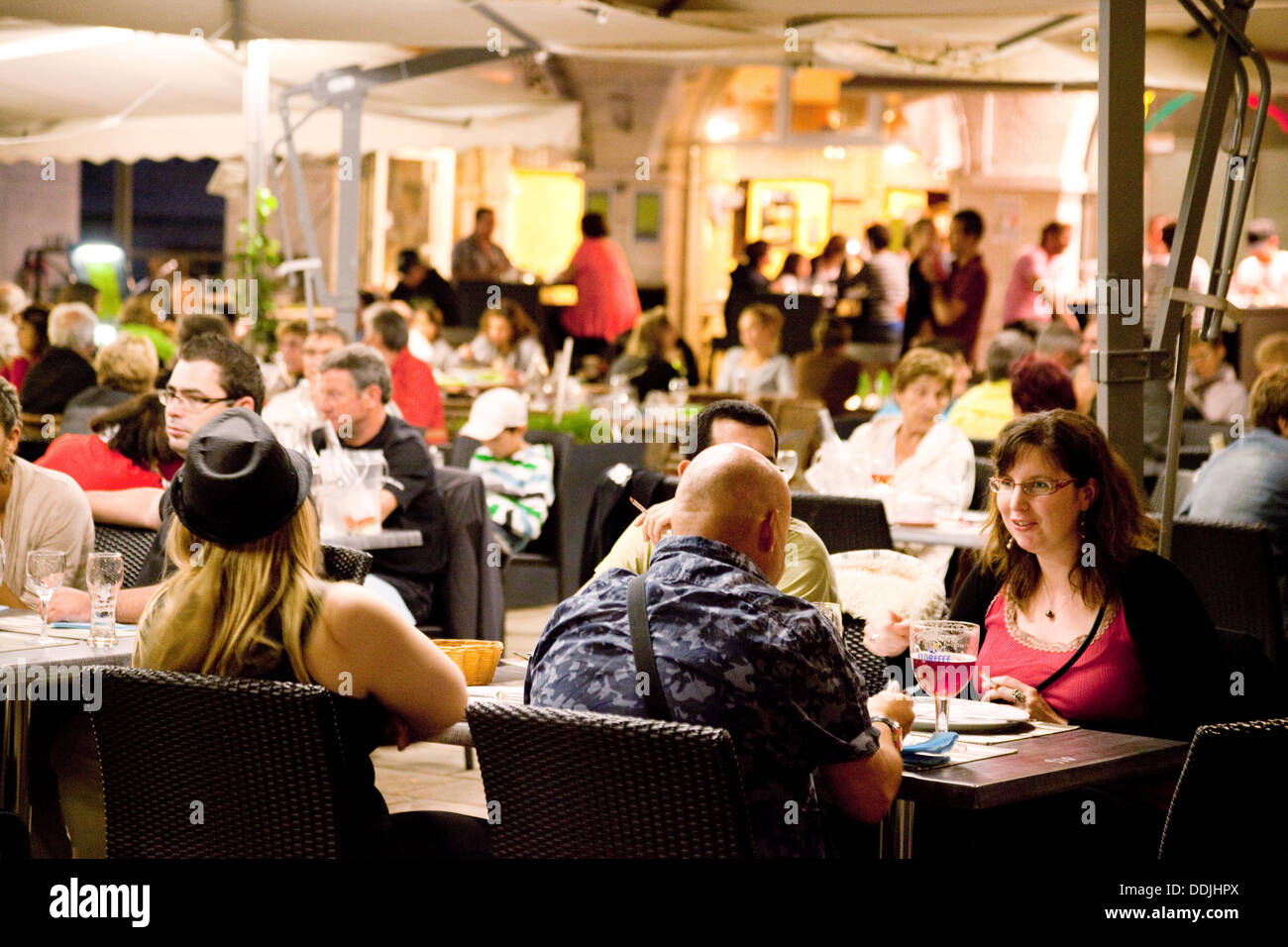 France restaurant; People eating and drinking in a restaurant, Blois ...