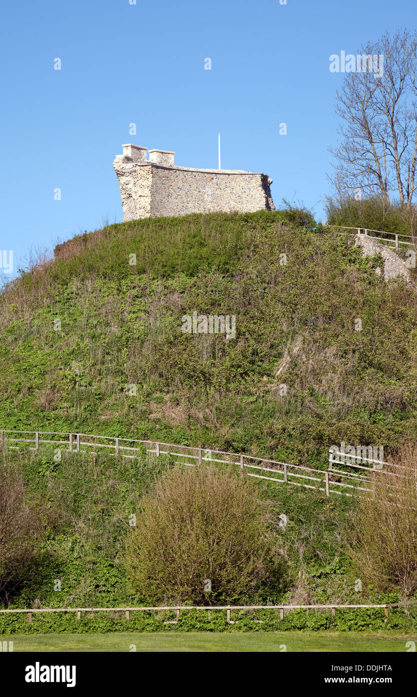 The ruins of the 11th century medieval Clare Castle, Clare, Suffolk ...