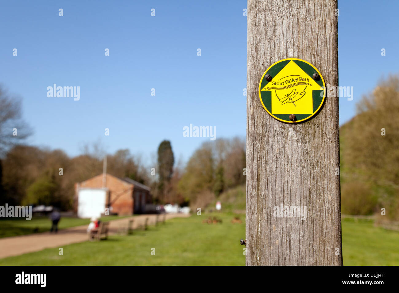 Stour Valley Path sign in Clare Country Park, Clare, Suffolk UK Stock ...