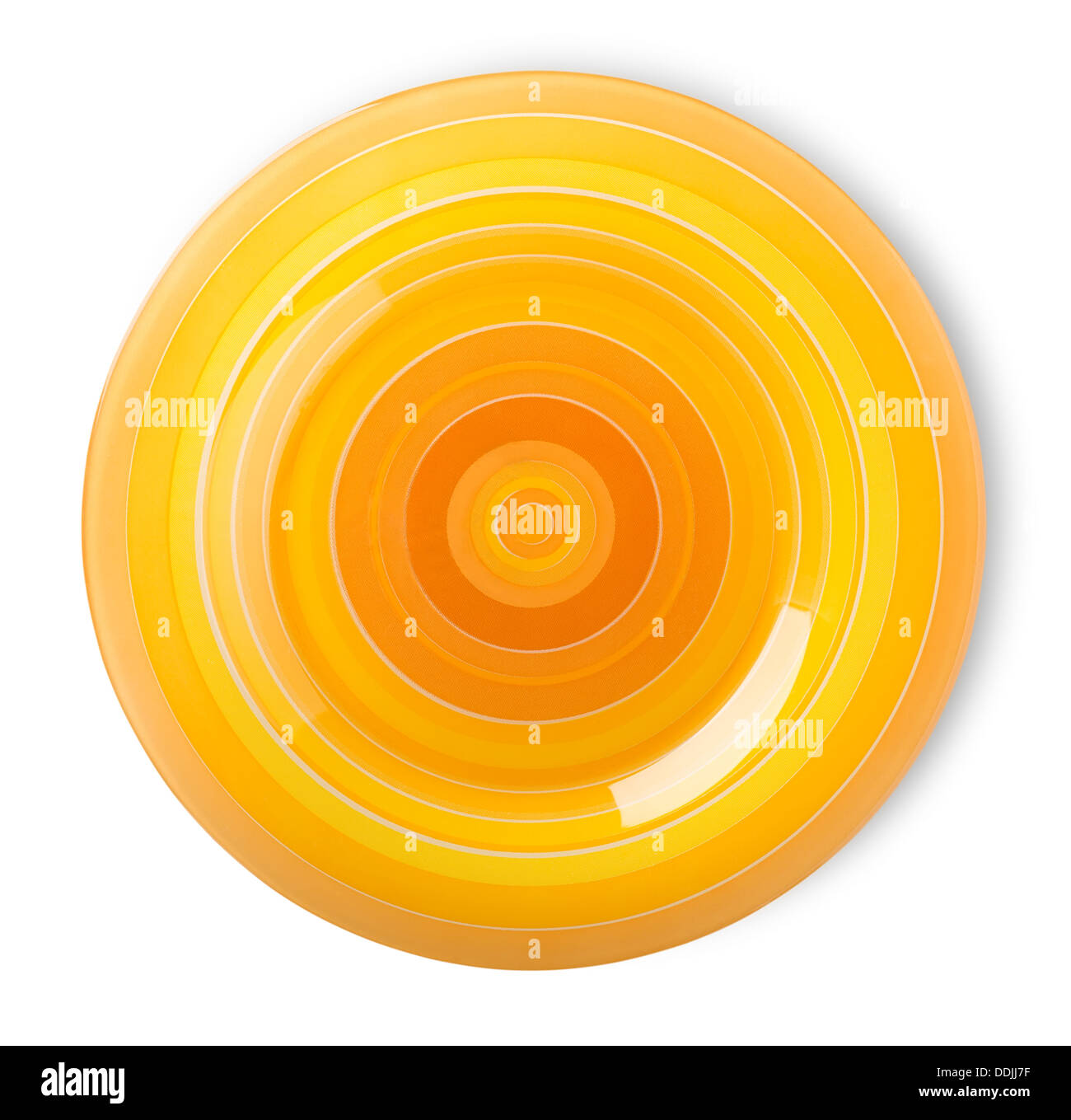 Orange plate isolated on a white background Stock Photo - Alamy