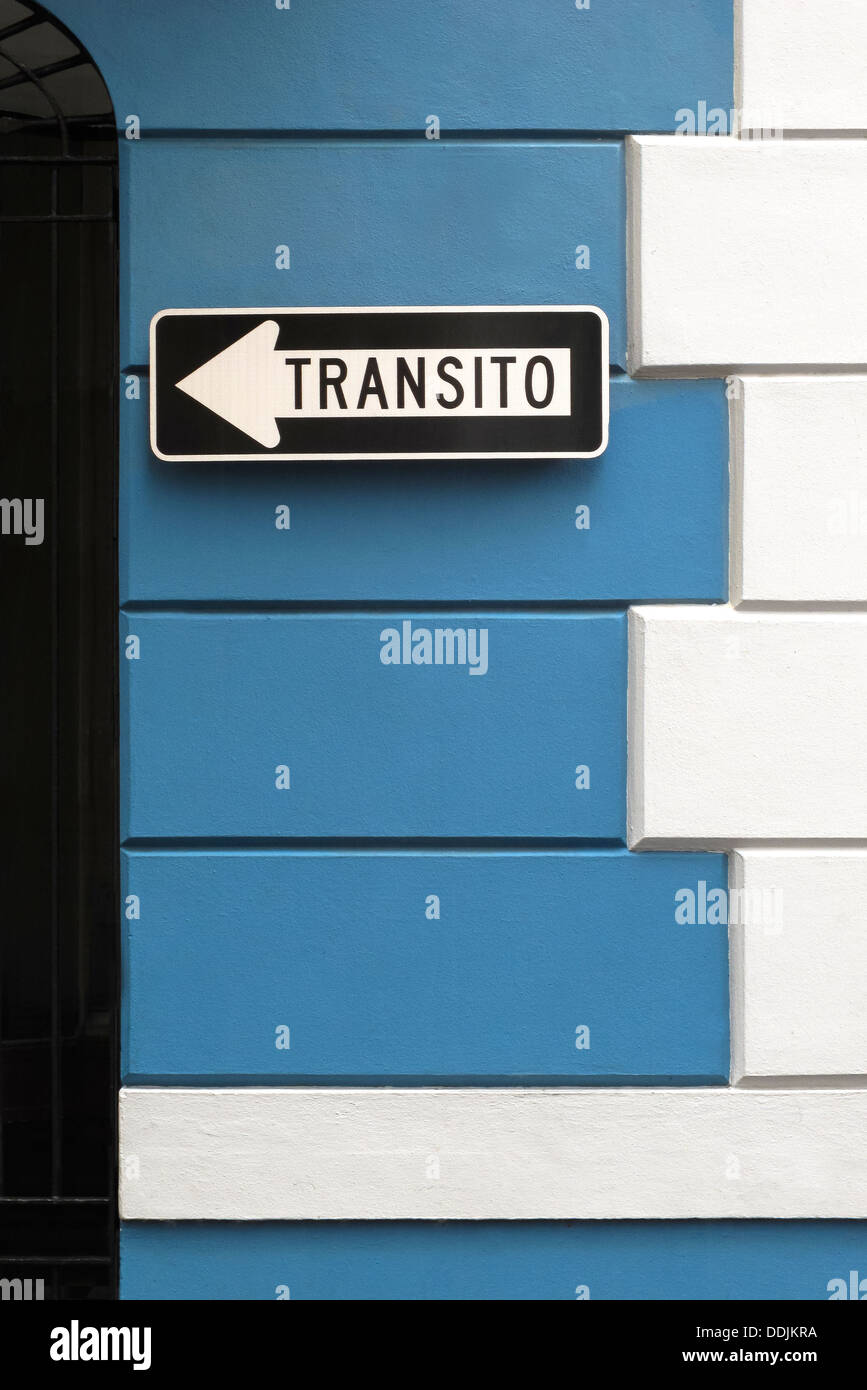 Transportation sign framed by vintage masonry design Stock Photo - Alamy
