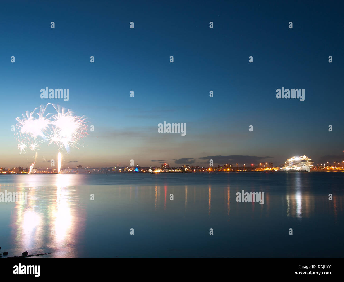 Firework display for the cruise ship Royal Princess on her naming ...