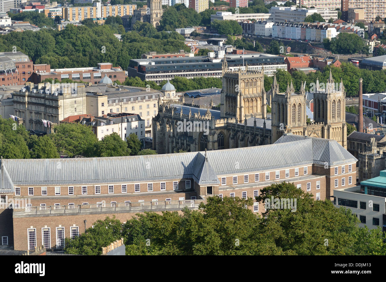 Aerial view Bristol England UK Cathedral and Council Houses Stock Photo ...