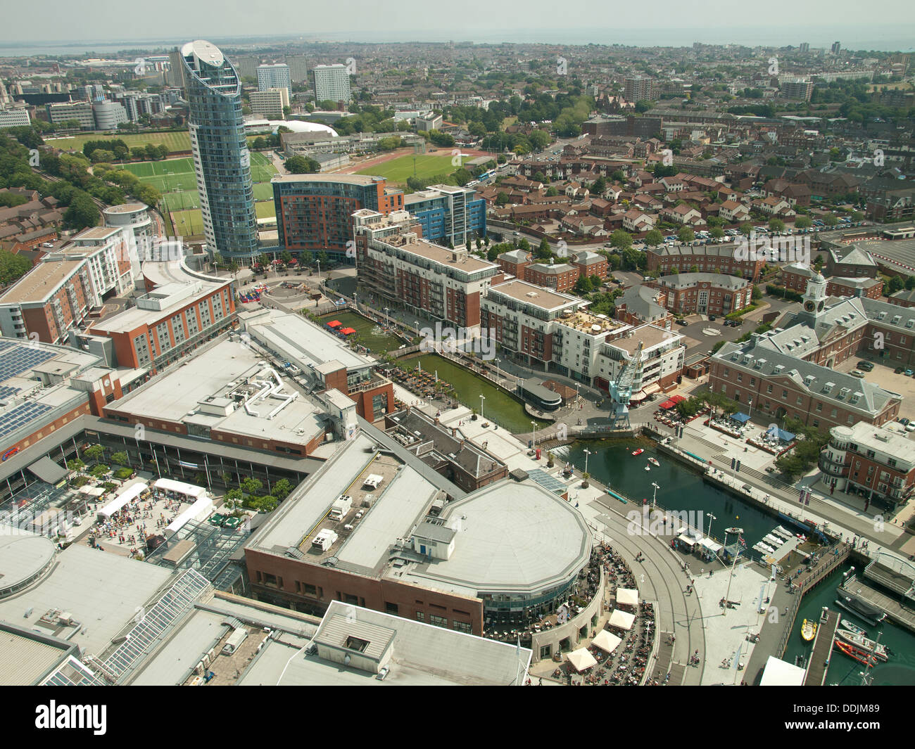 Aerial view spinnaker tower hi-res stock photography and images - Alamy