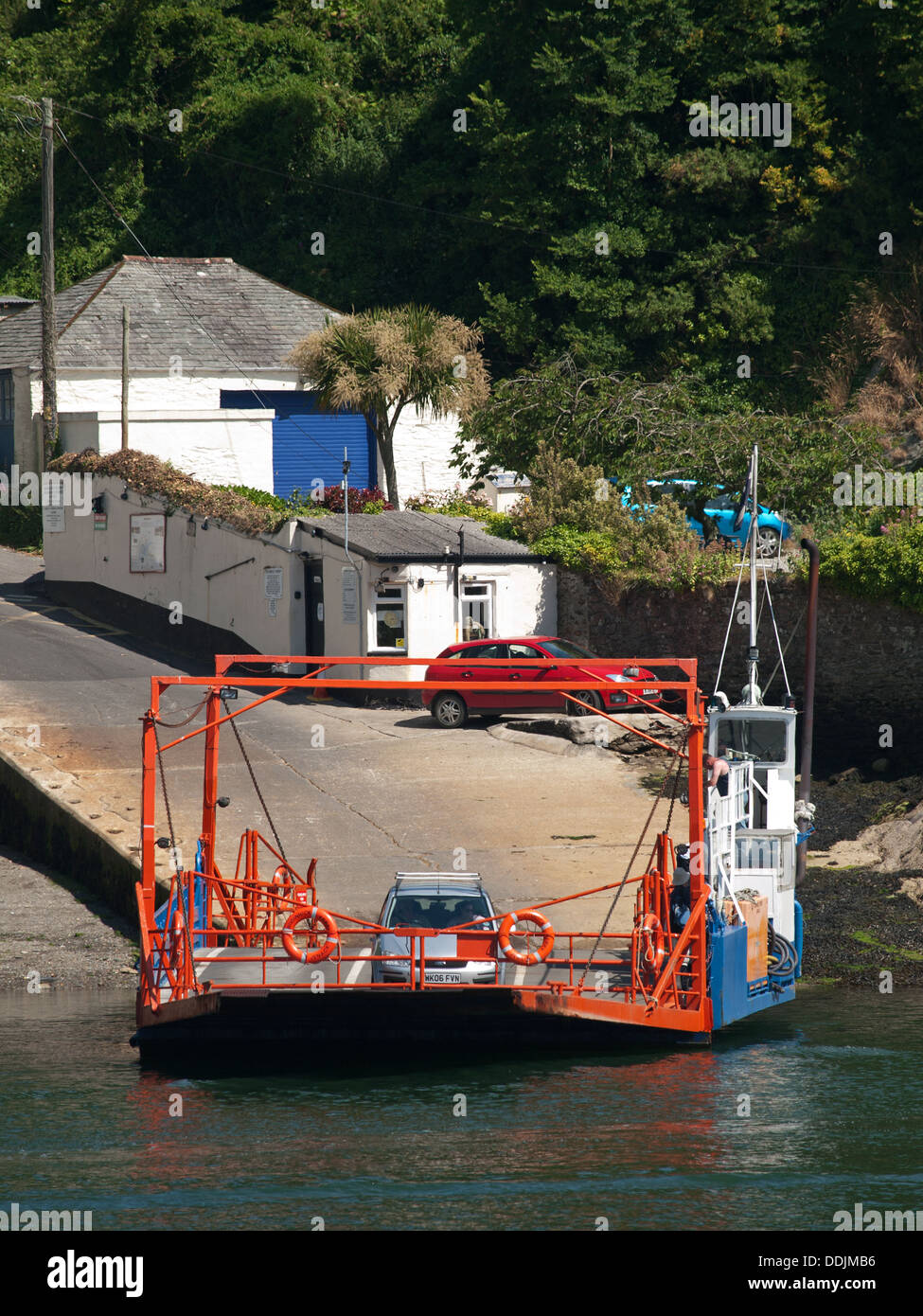 Fowey car ferry about to leave from Bodinnick Cornwall England UK Stock ...