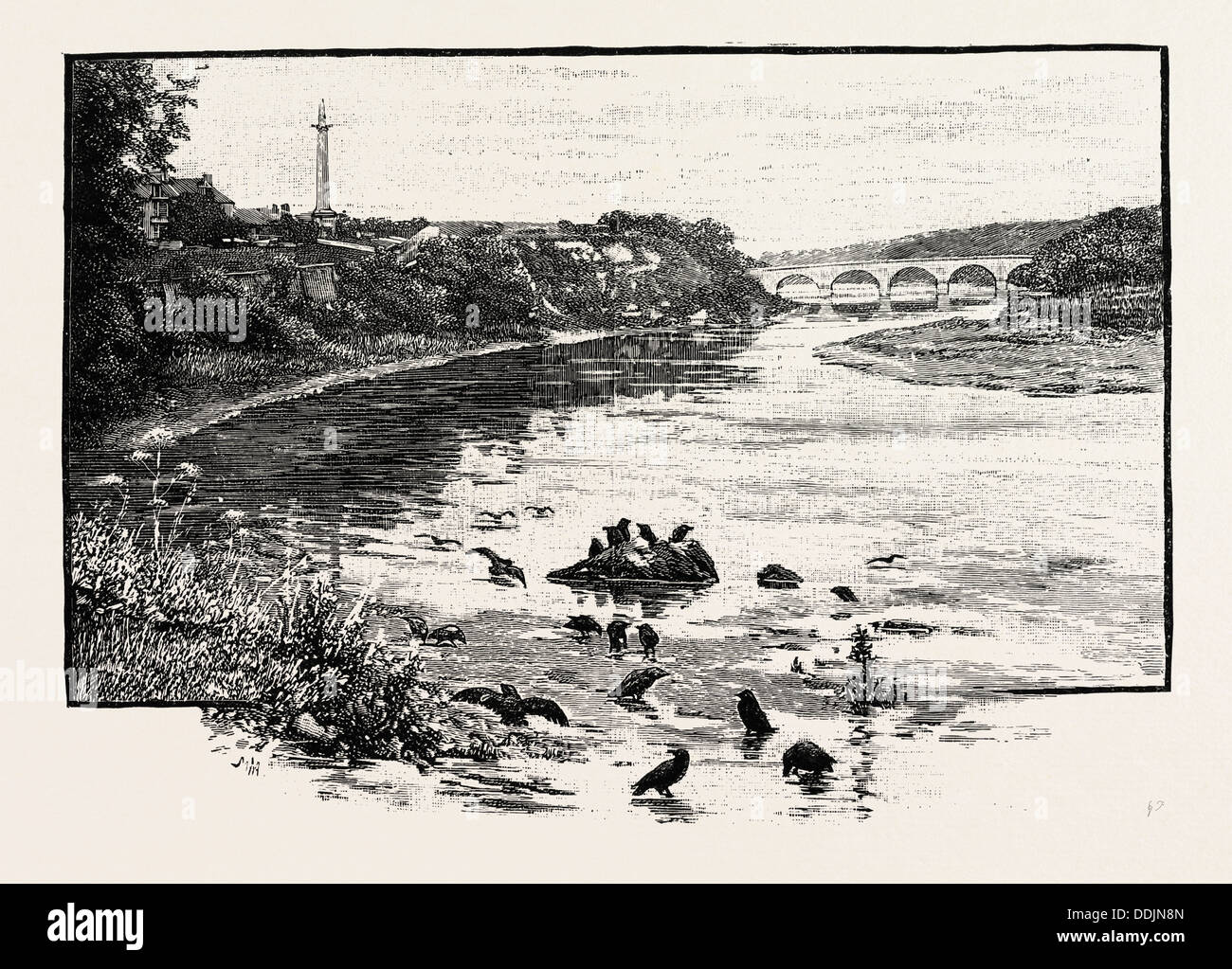 COLDSTREAM BRIDGE, FROM UP-STREAM. Coldstream Bridge, linking ...