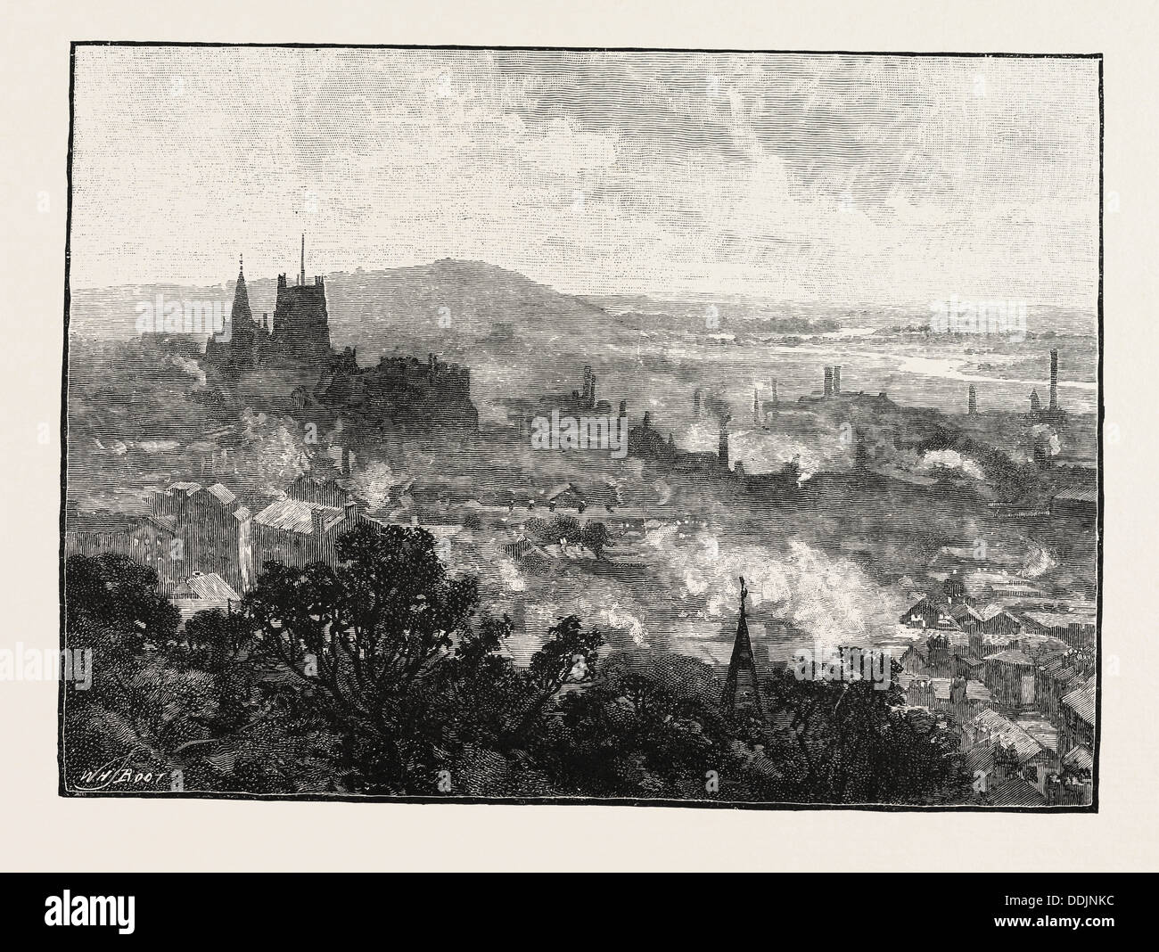 NOTTINGHAM, FROM THE CASTLE, UK. Nottingham Castle is a castle in ...