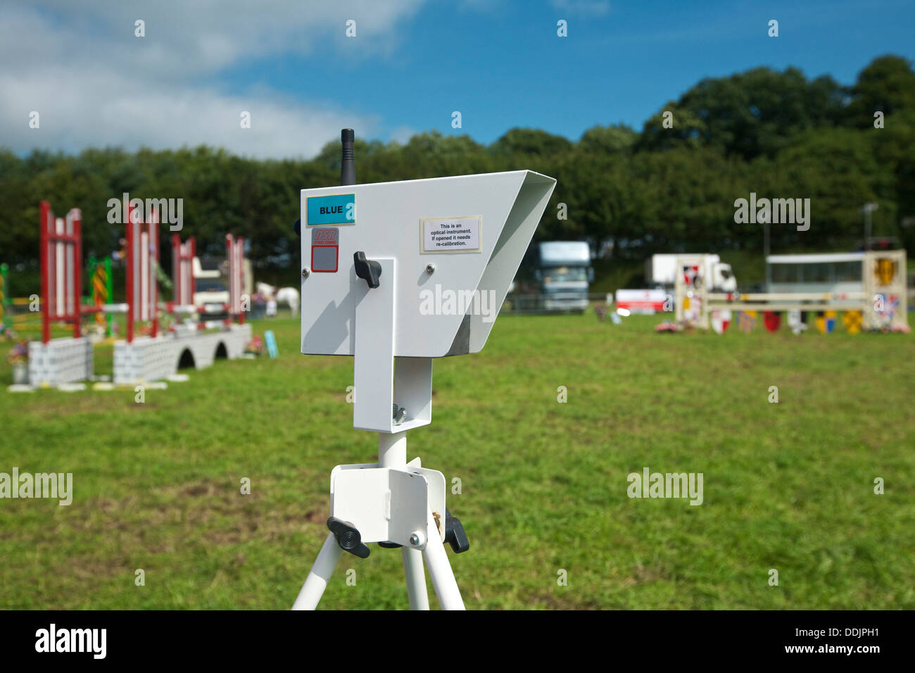 Timing Head At Show Jumping Event UK Stock Photo - Alamy