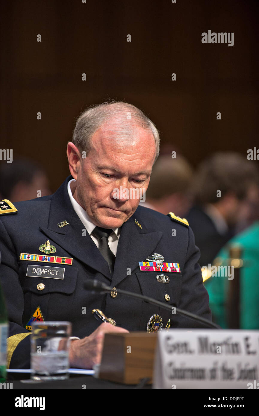 US Chairman of the Joint Chiefs General Martin Dempsey during a hearing ...