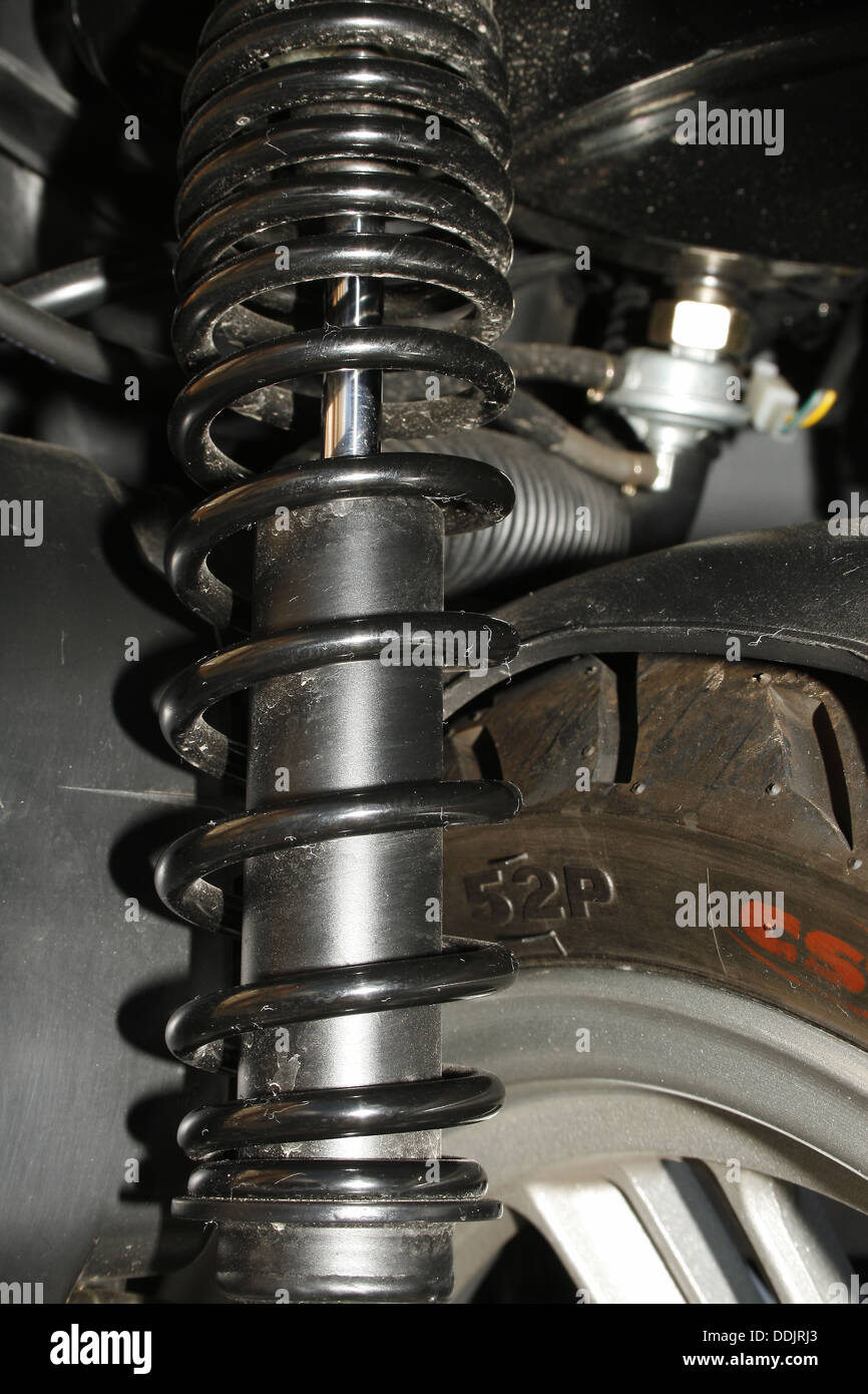 close up image of suspension spring on peugeot tweet Stock Photo - Alamy