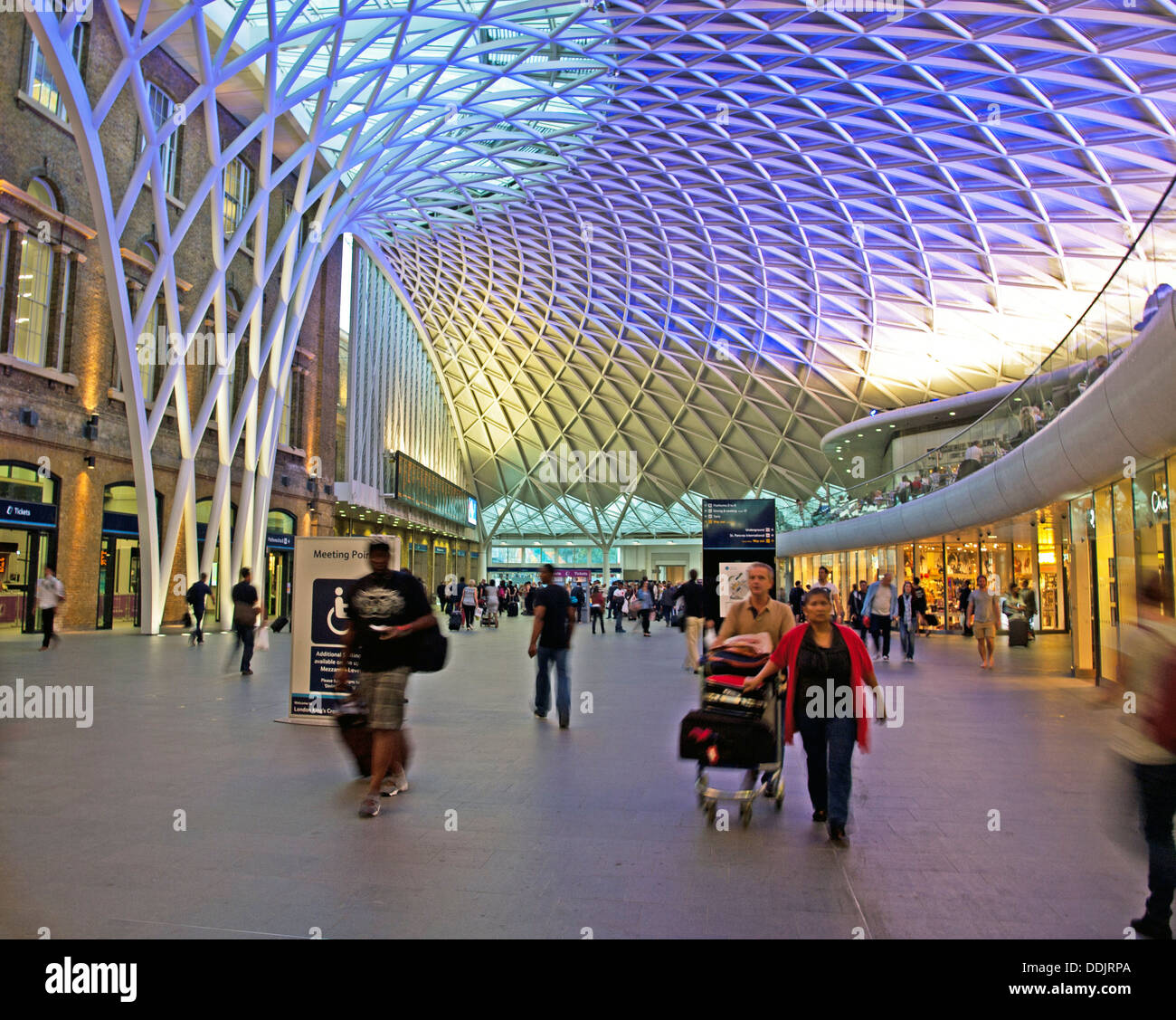 View of the steel lattice-work roof structure engineered by Arup, on ...