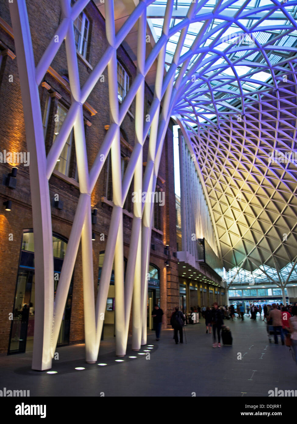 View of the steel lattice-work roof structure engineered by Arup, on ...