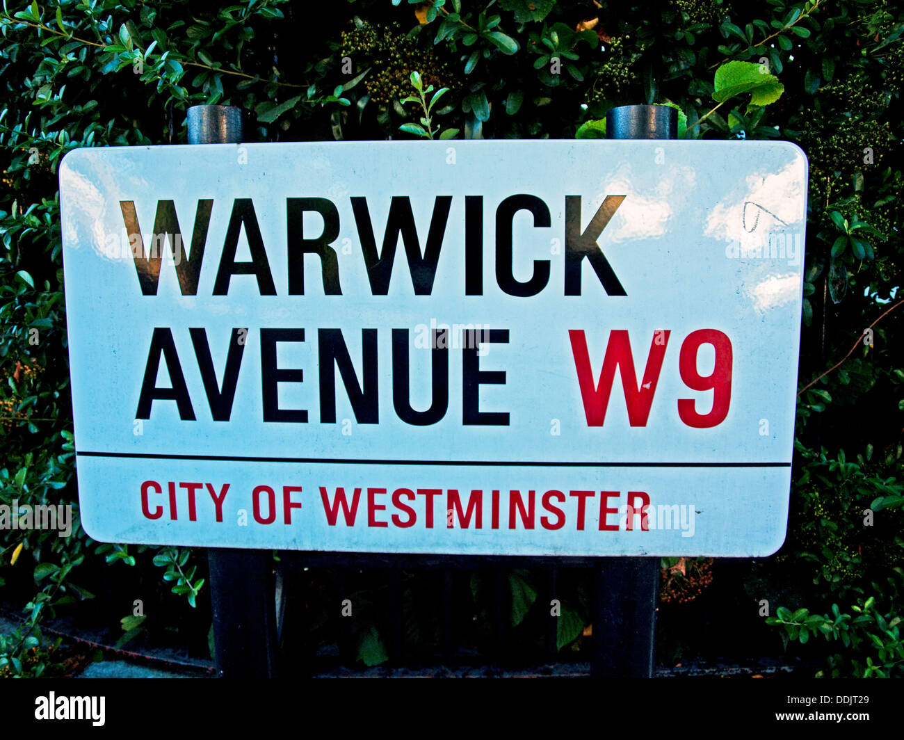 Warwick Avenue street sign, City of Westminster, London, England ...