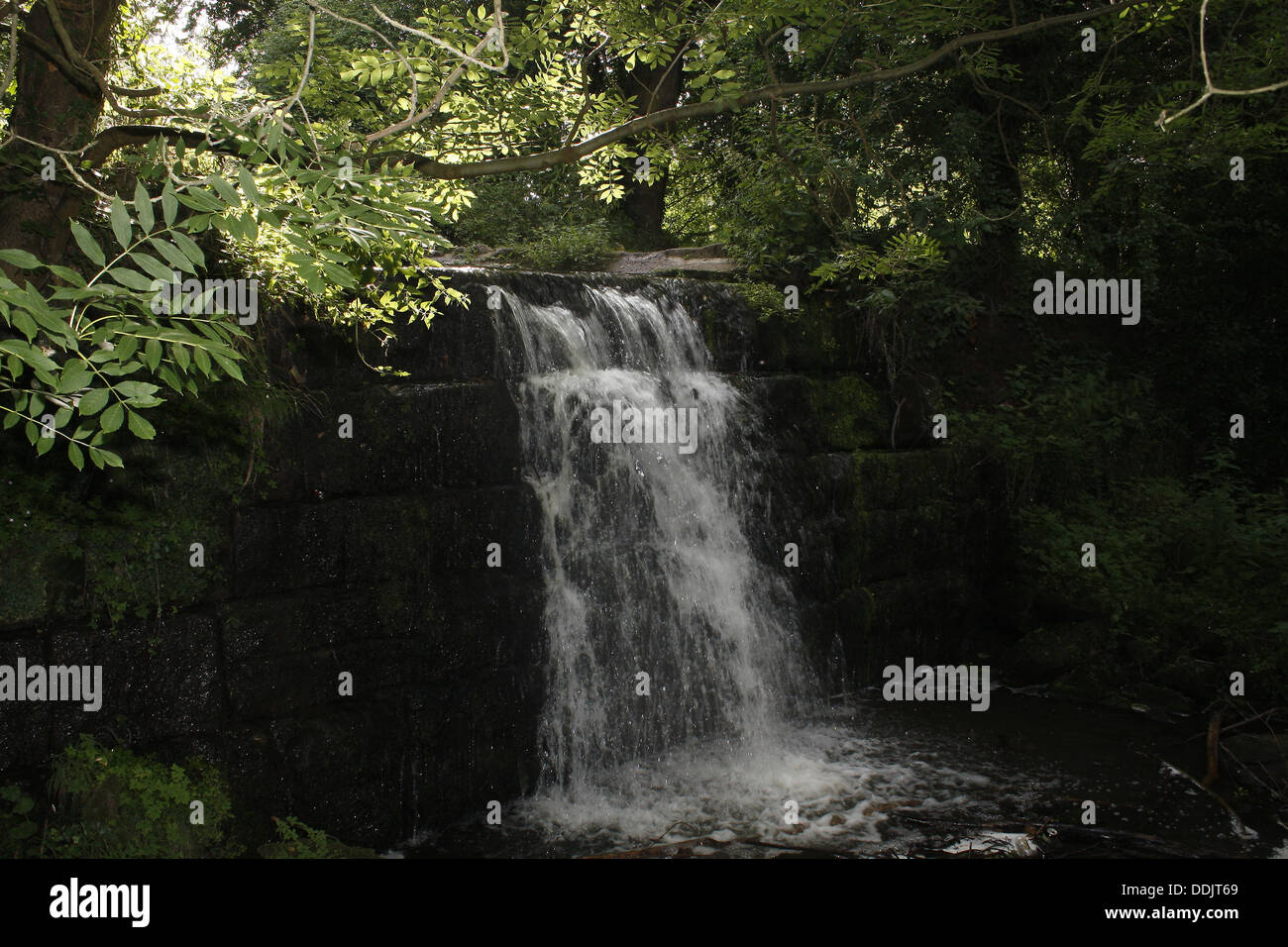 waterfall from Hooton Dike. Roche Abbey, Maltby, Rotherham, South ...