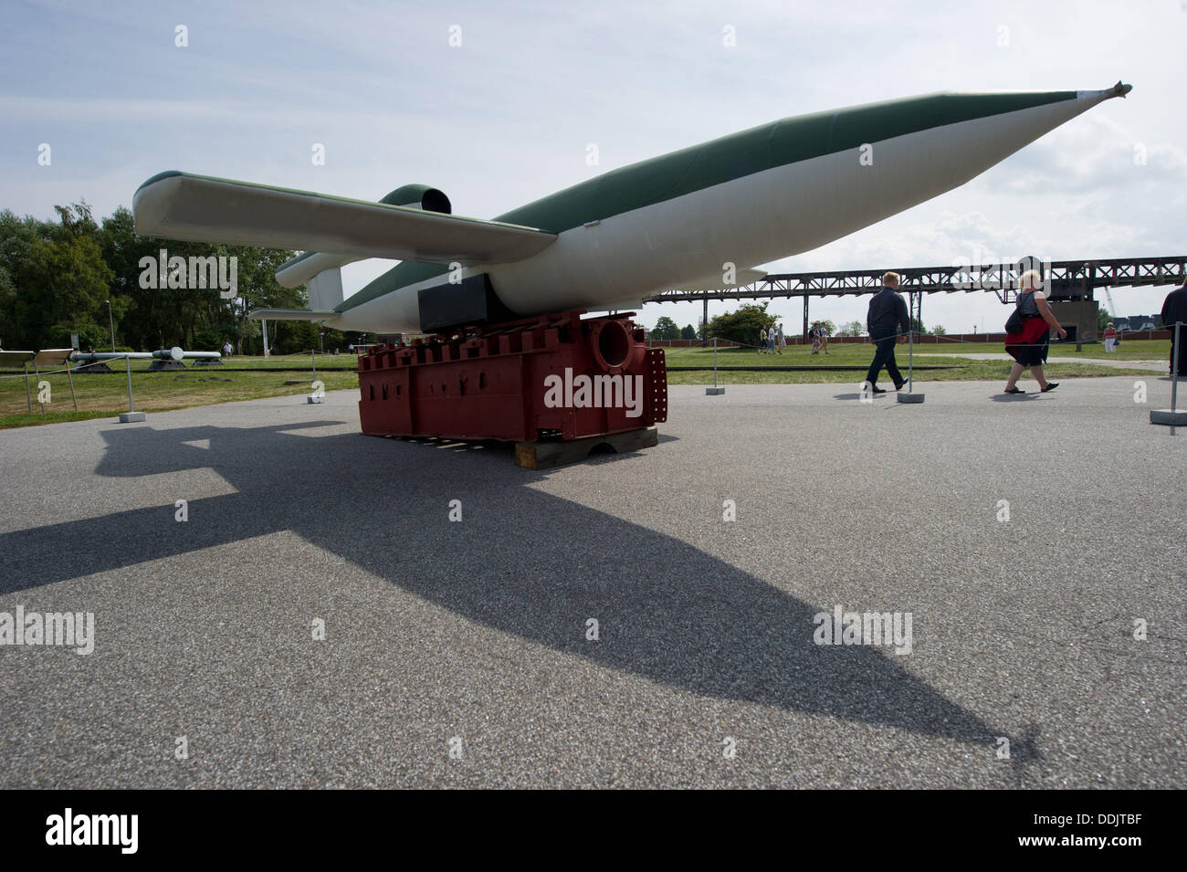 The replica of a deployment model of a so-called wing bomb V-1 ...