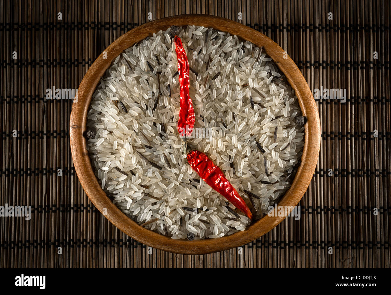 wild rice and white rice abstraction as a clock Stock Photo - Alamy