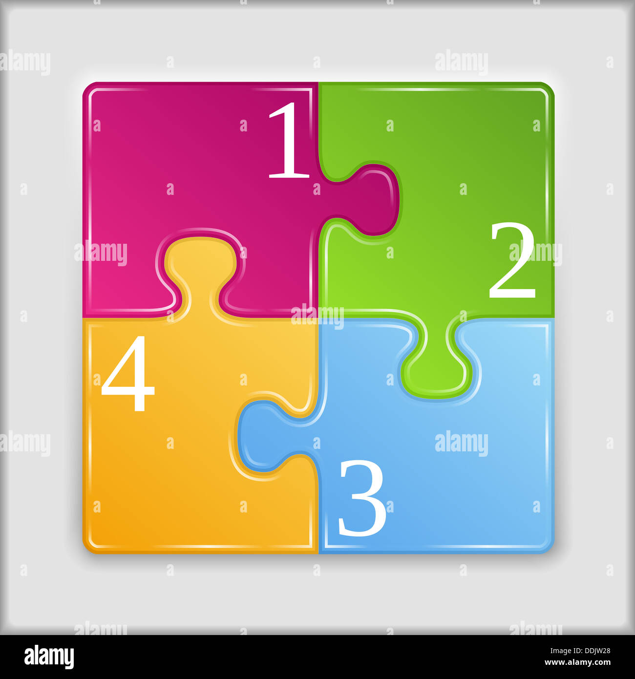 Square made of puzzle pieces with numbers Stock Photo - Alamy