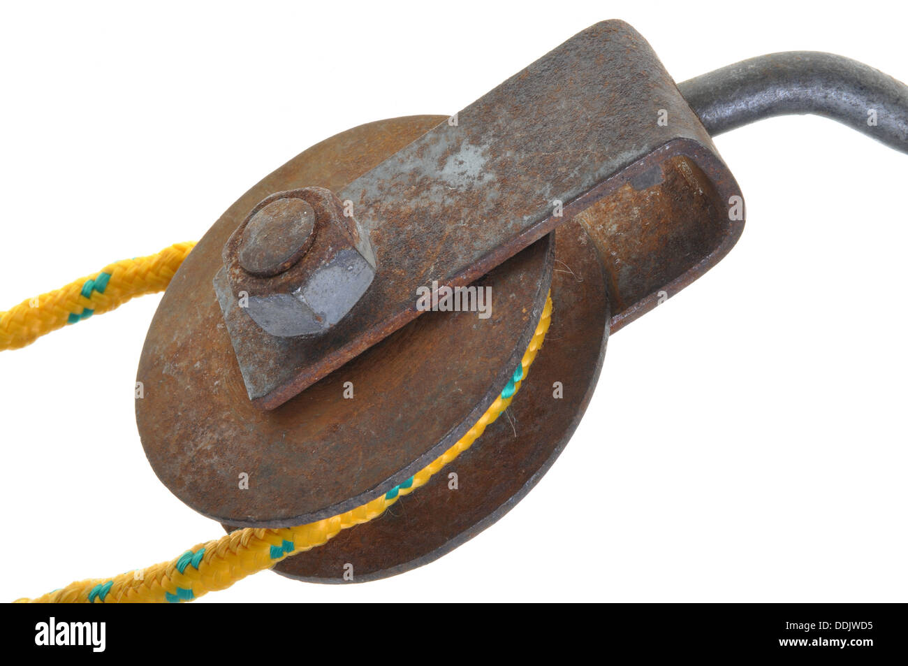 Vintage pulley lift with load hi-res stock photography and images - Alamy