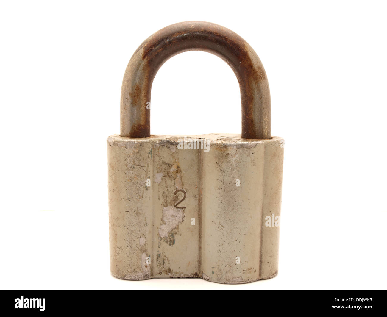 The old door lock on a white background Stock Photo - Alamy