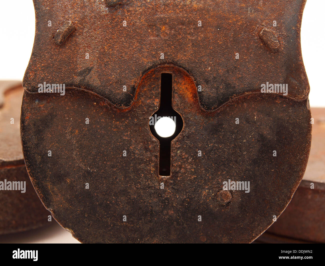 The old door lock on a white background Stock Photo - Alamy