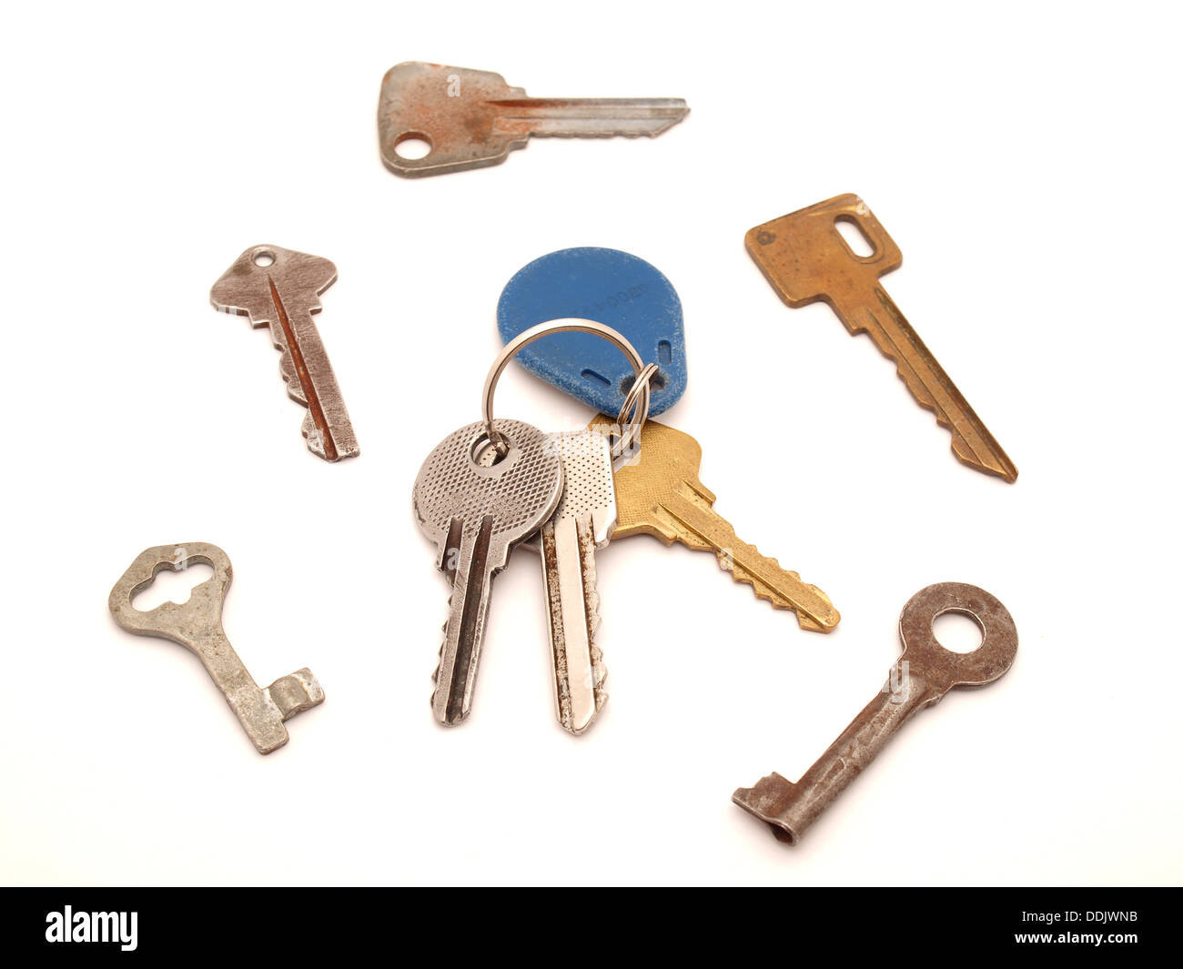 Keys on a white background Stock Photo - Alamy