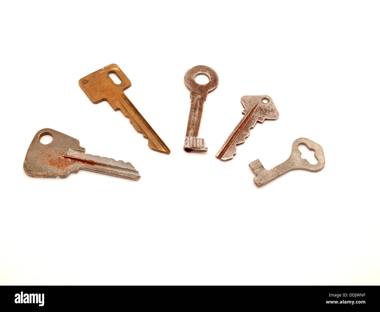 Keys on a white background Stock Photo - Alamy