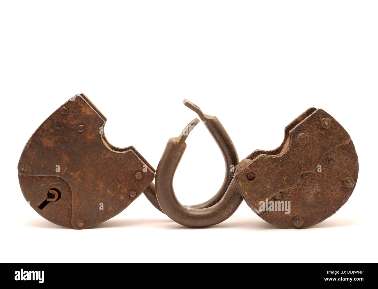 Old locks on metal Cut Out Stock Images & Pictures - Alamy