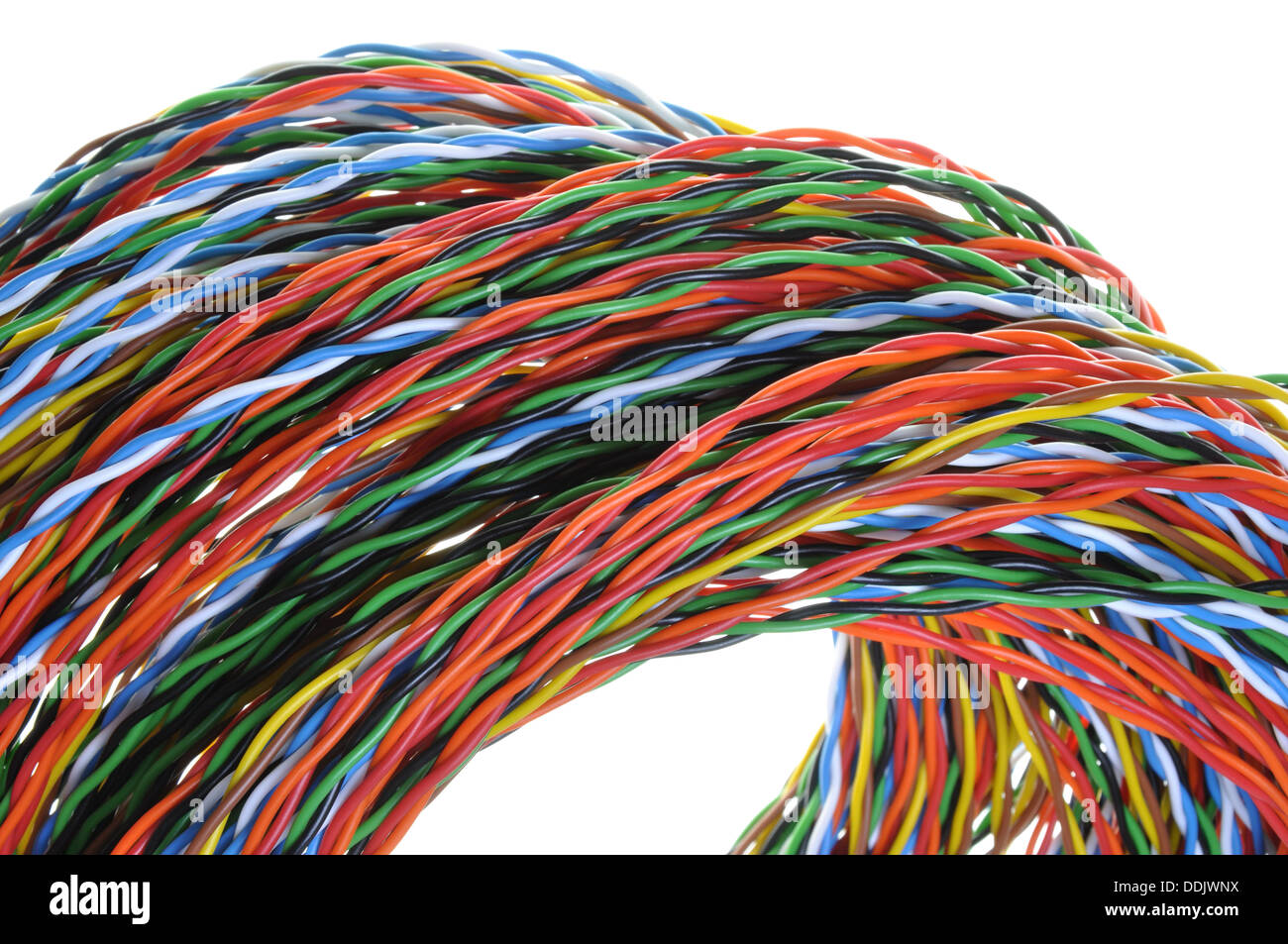 Twisted colored wires in data communication networks Stock Photo - Alamy